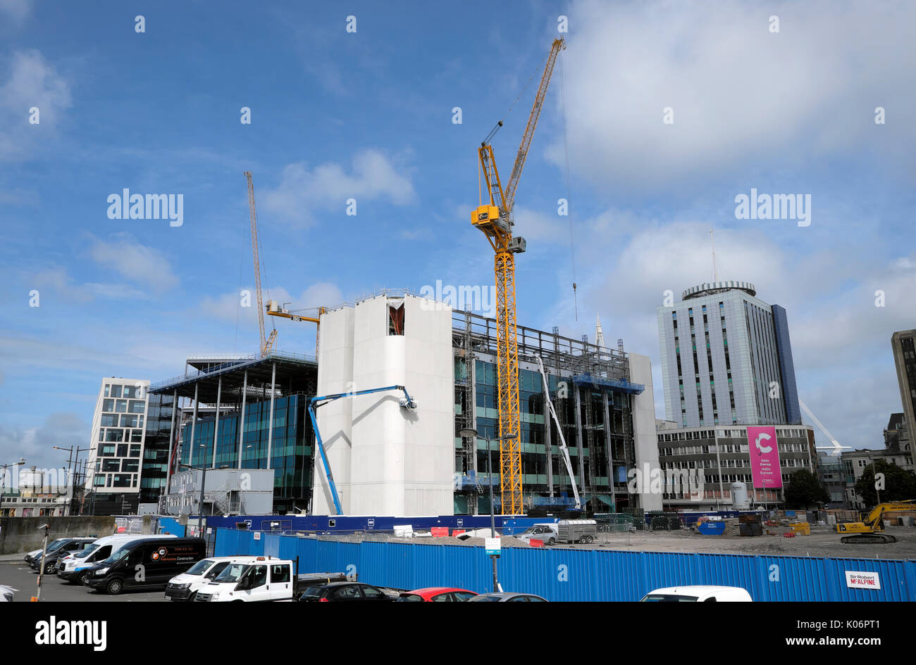Cardiff Central Square construction site near train station in Cardiff ...