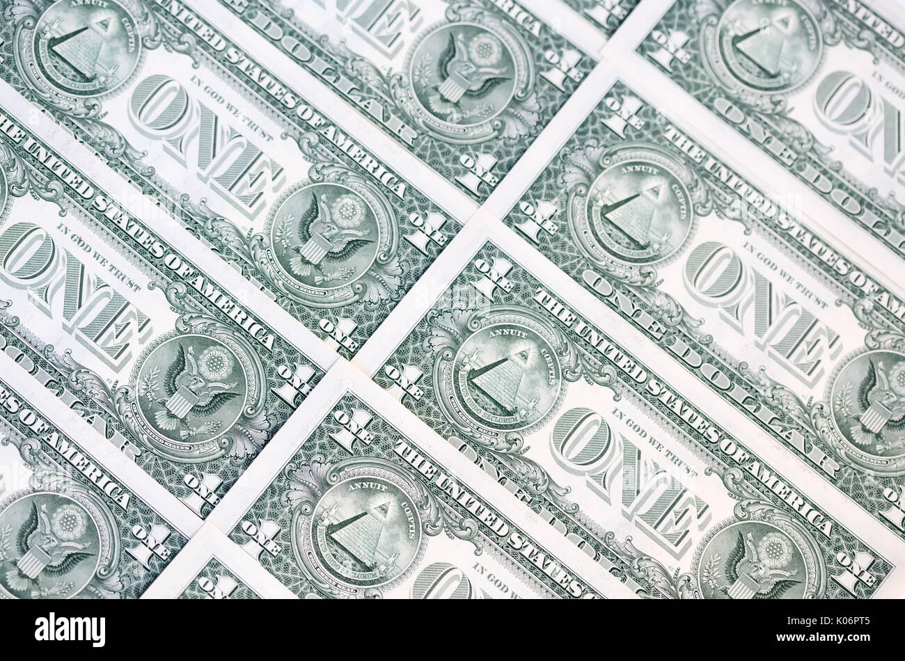 US 1 dollar banknote collection Stock Photo - Alamy