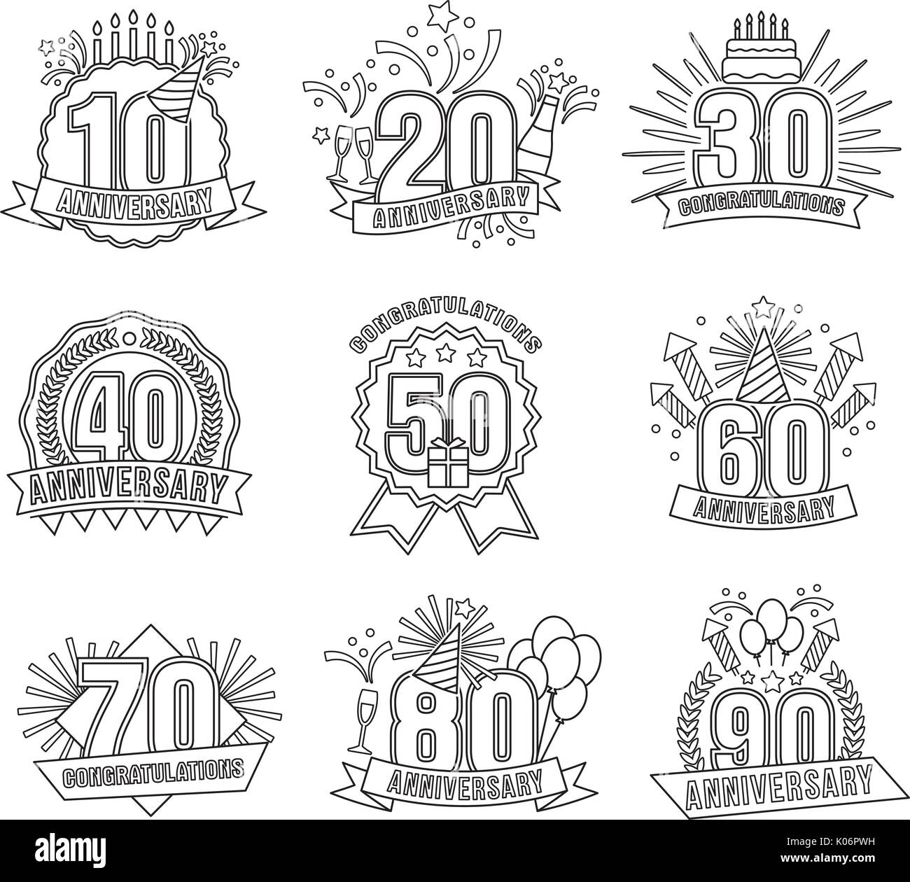 Art party celebration anniversary Black and White Stock Photos & Images ...