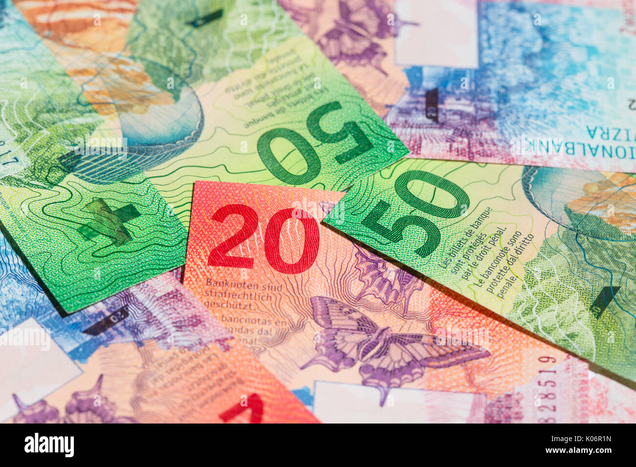 Collection of the new swiss banknotes (issued in 2017 Stock Photo - Alamy