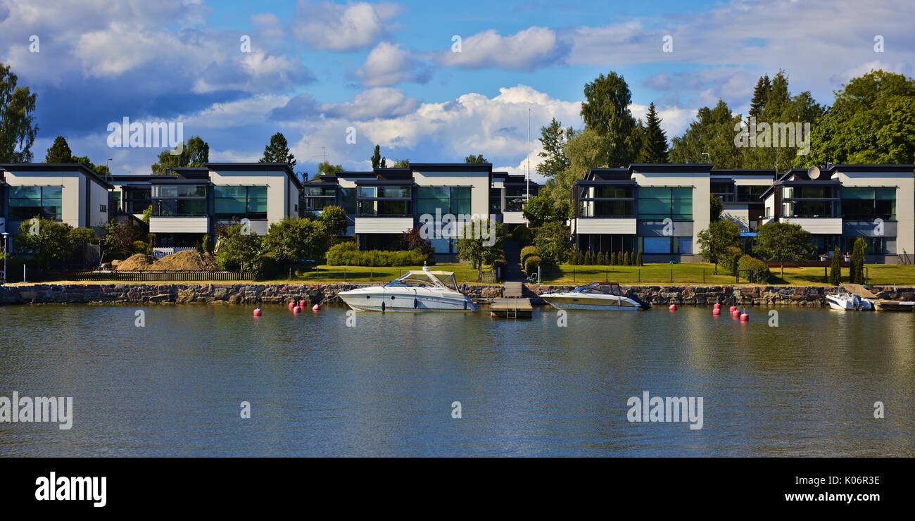 Seaside terraced houses, Helsinki, Finland Stock Photo - Alamy