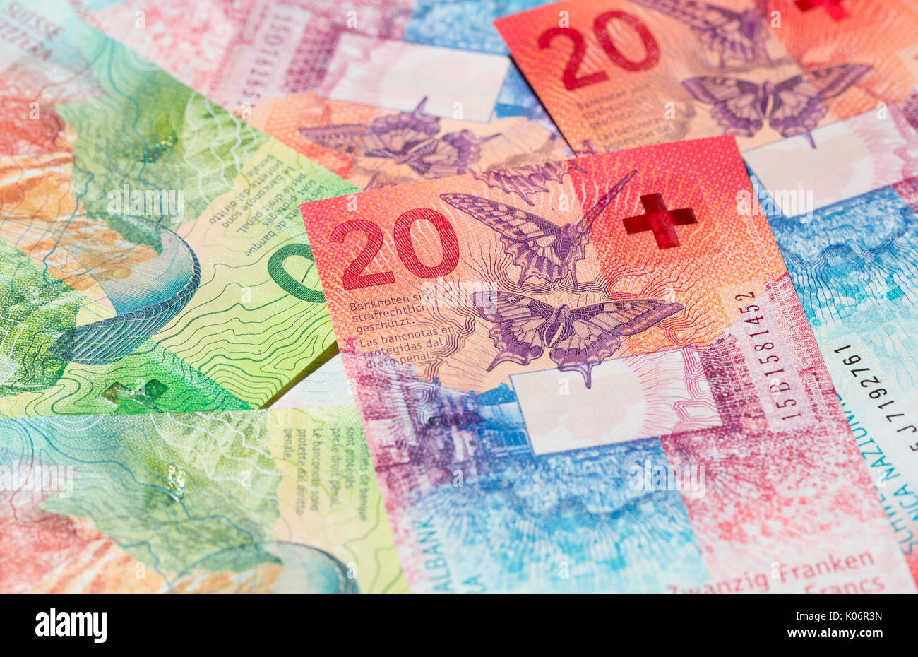 Collection of the new swiss banknotes (issued in 2017 Stock Photo - Alamy