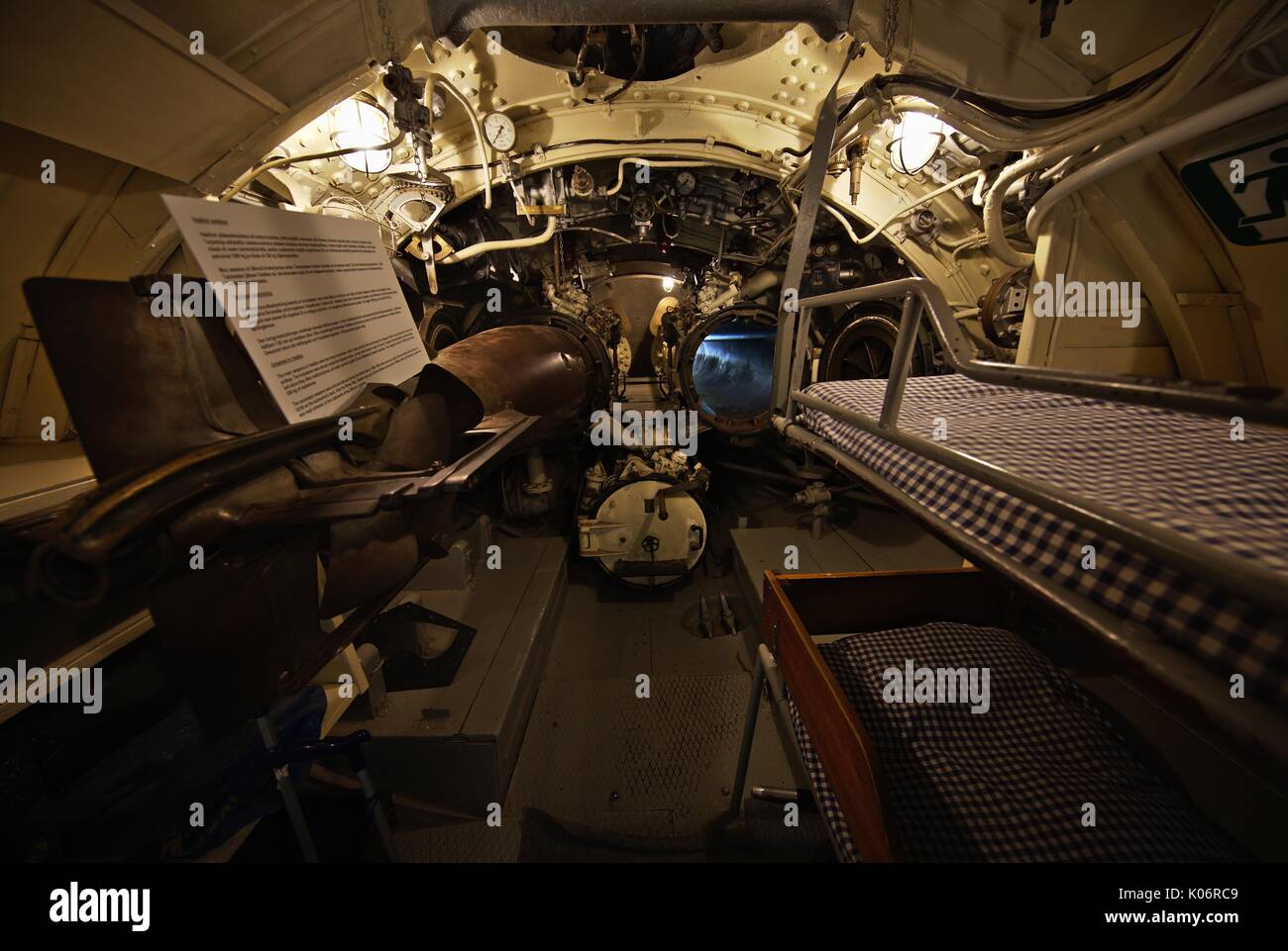 Inside Submarine Vesikko, Suomenlinna, Helsinki, Finland Stock Photo ...