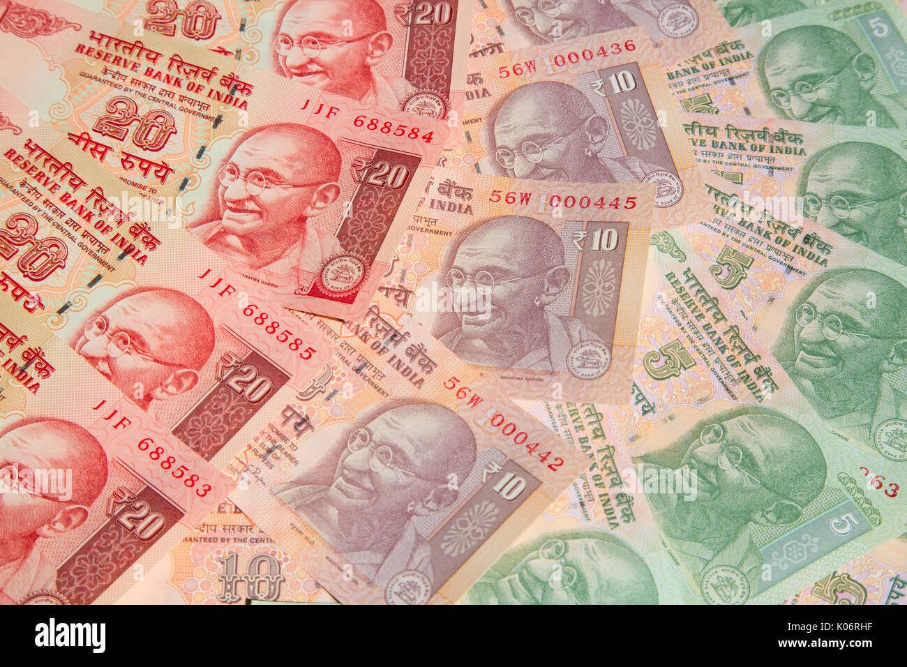 Collection of the Indian banknotes Stock Photo - Alamy