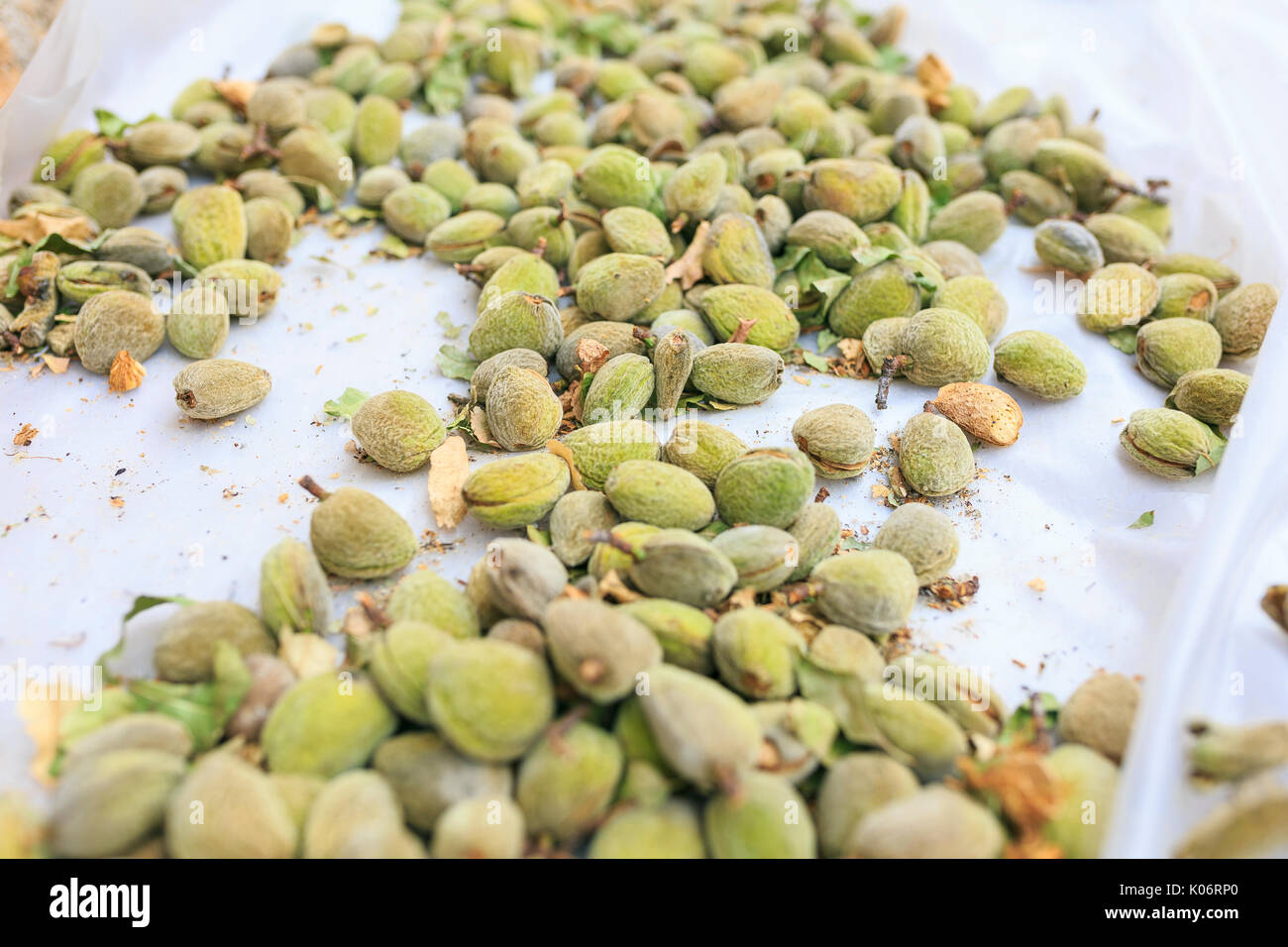 Group of almonds with its skin Stock Photo - Alamy