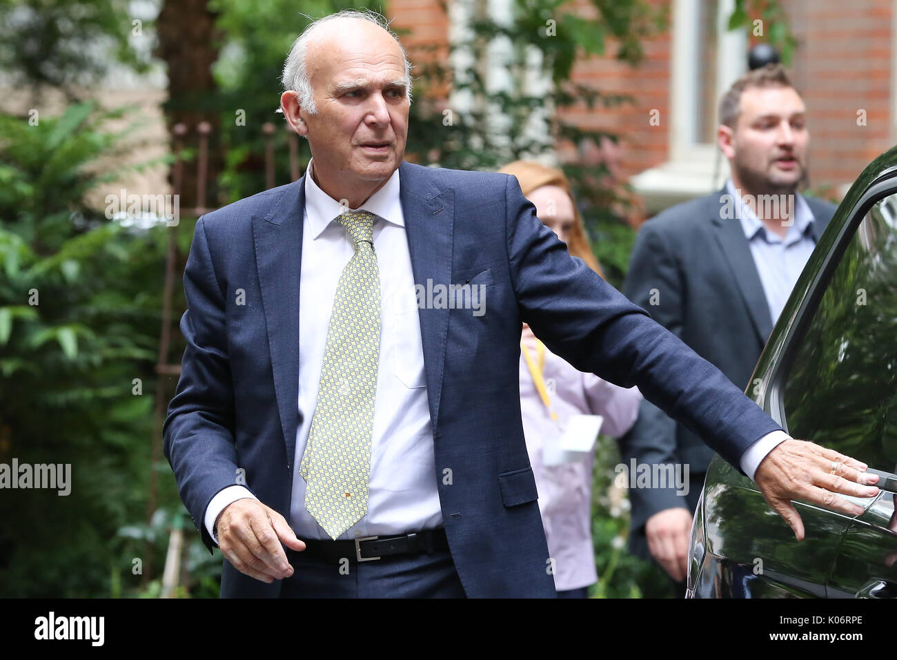Vince cable leader of the liberal democrats arrives at the hi-res stock ...