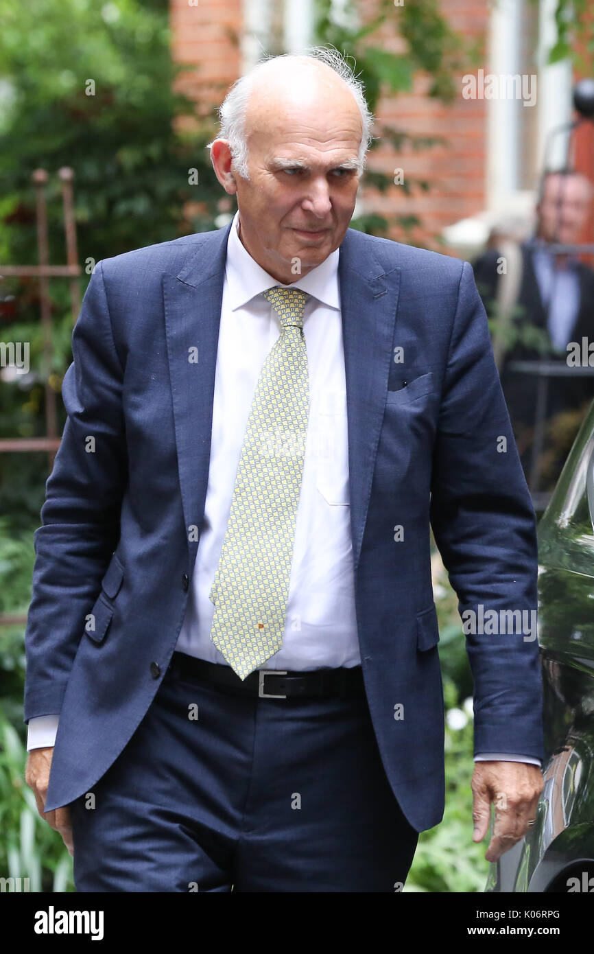 Vince cable leader of the liberal democrats arrives at the hi-res stock ...