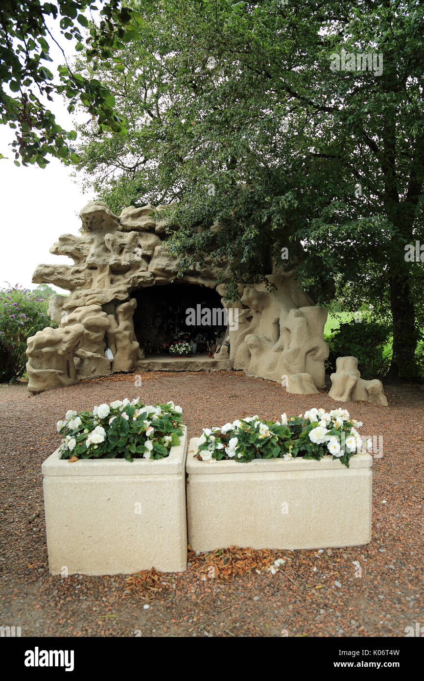 Replica of the Lourdes Grotto in Rue de la Grotte, Vron, Somme, Hauts ...