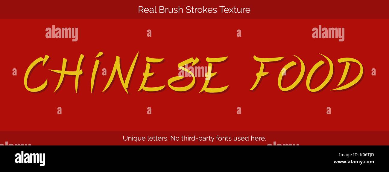 Chinese Food Signboard. Unique letters. Vector lettering label design ...