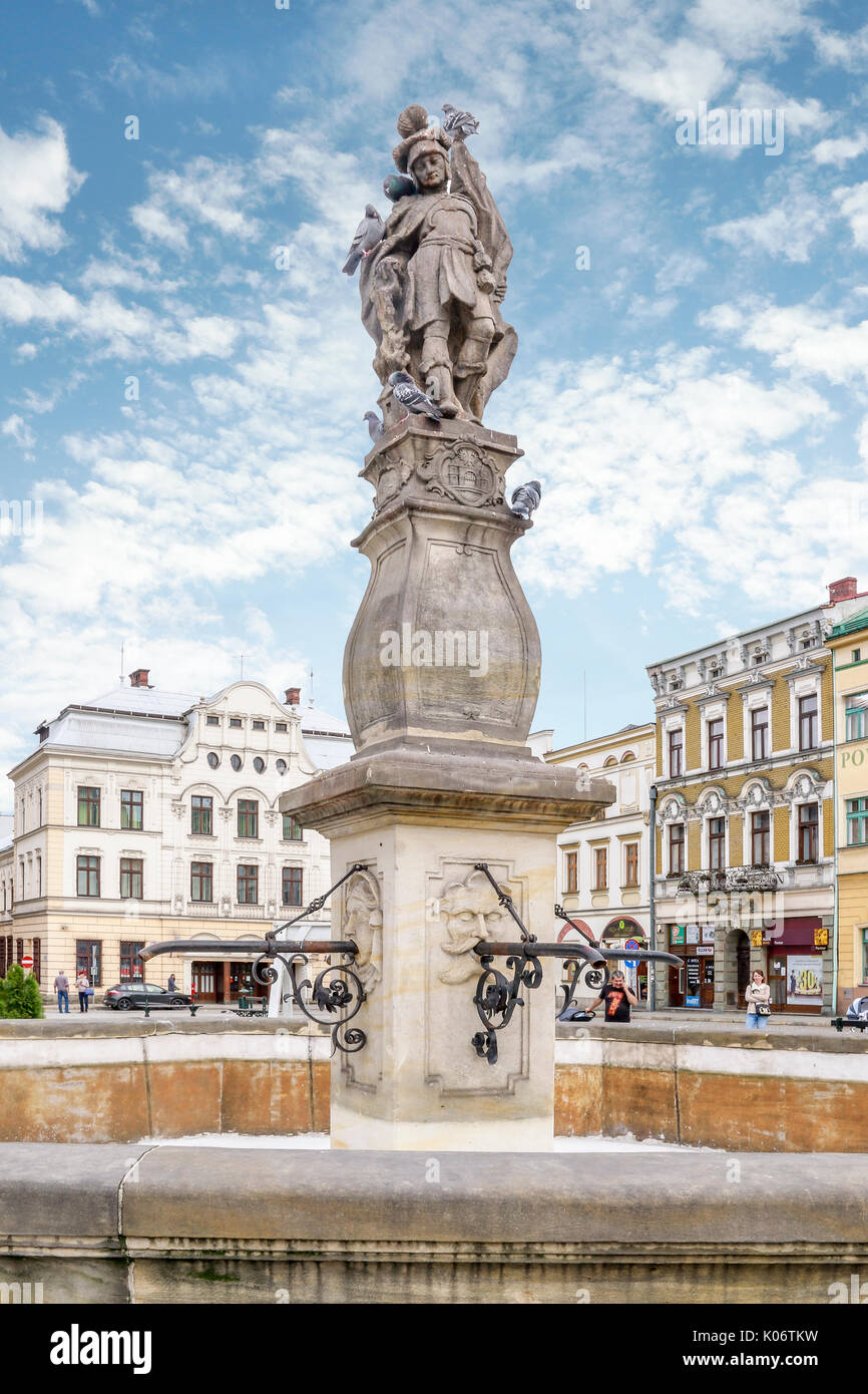 Fountain at the Main Market Square in Cieszyn, Poland Stock Photo - Alamy