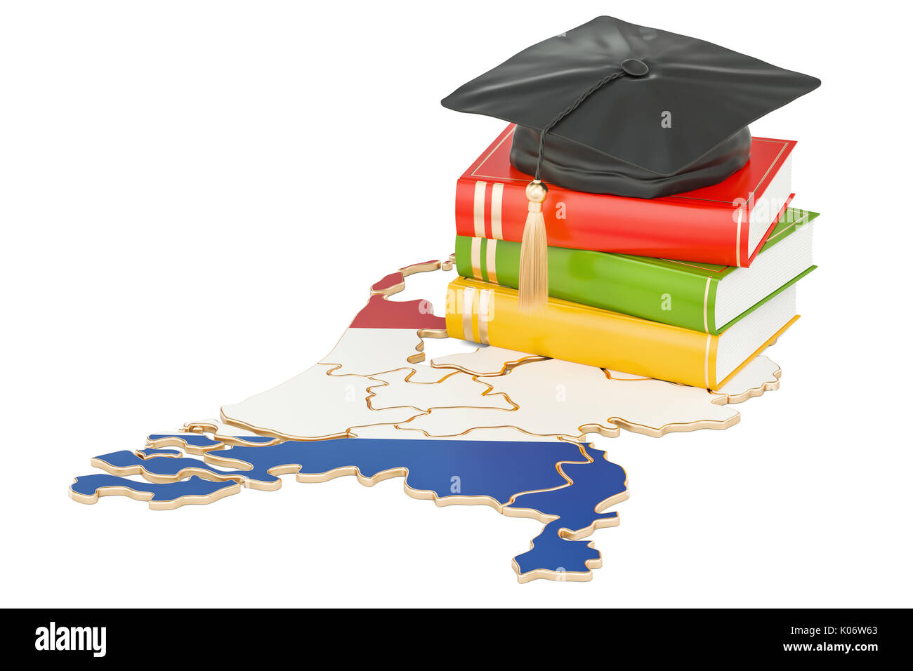 Education in Netherlands concept, 3D rendering isolated on white ...