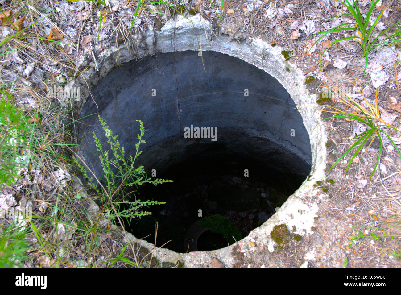 Old abandoned manhole. Dead military unit. Consequences of the ...