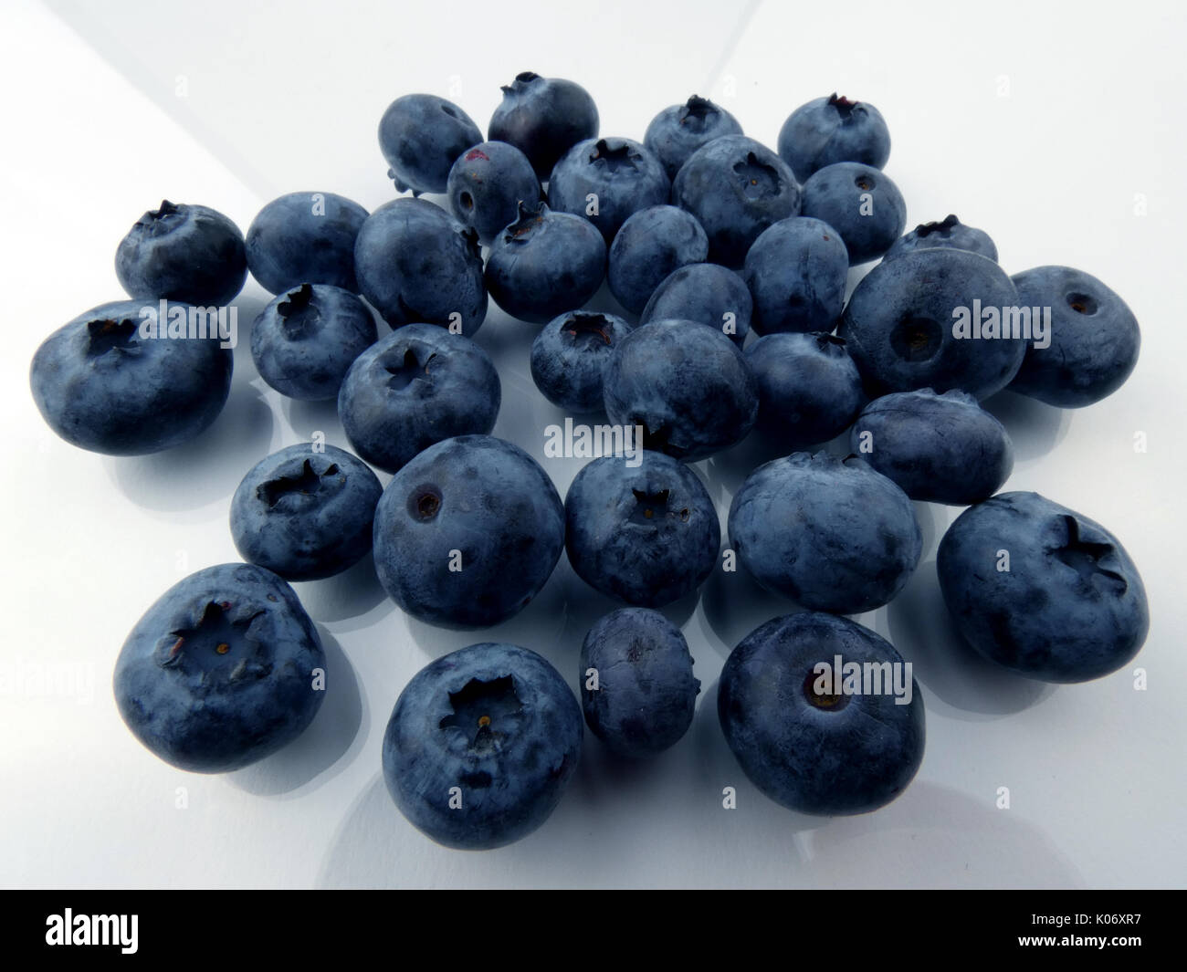 Blueberries macro isolated on white background Stock Photo - Alamy