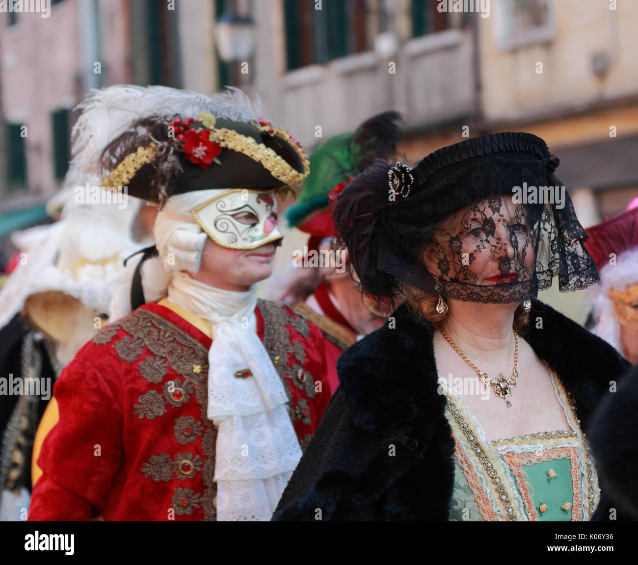 Venice,Italy- February 26th, 2011: Disguised mature woman participate ...