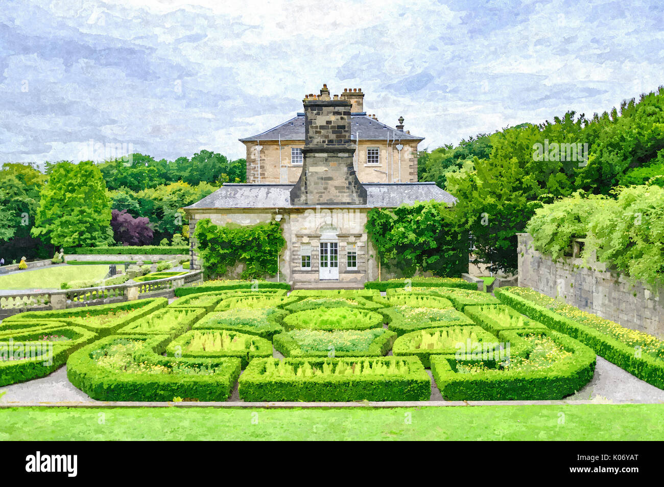 Oil painting of Pollok House which is the ancestral home of the ...