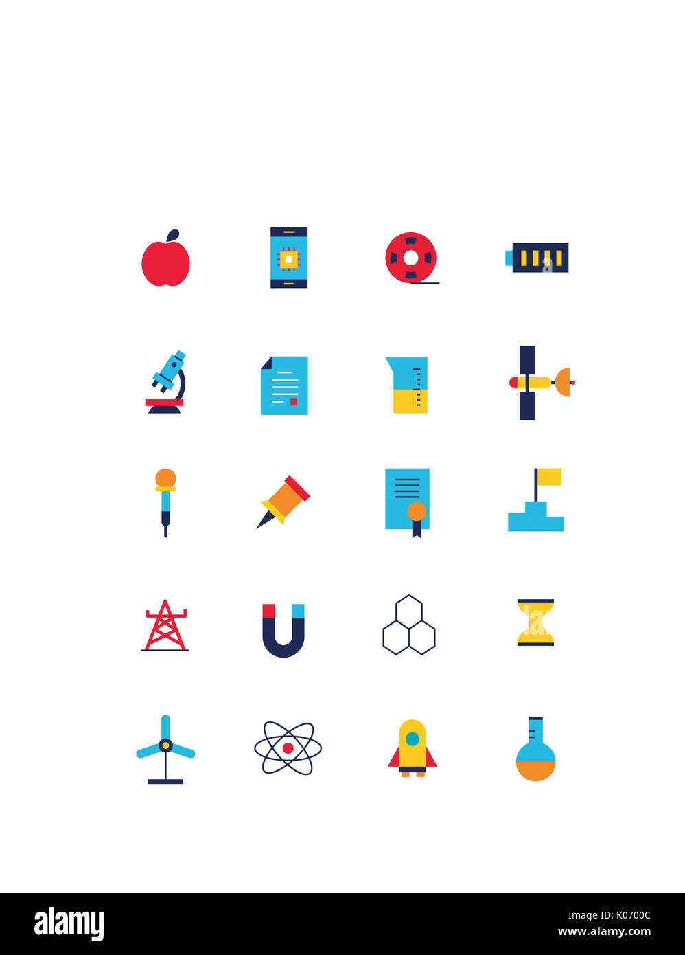 Set of various icons related to science Stock Photo - Alamy