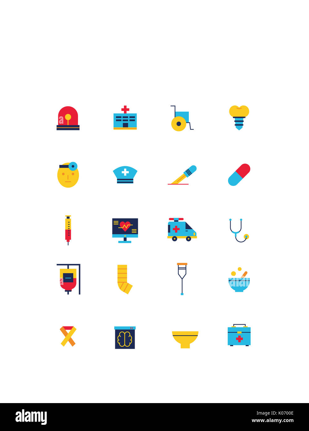 Set of various icons related to medical treatment Stock Photo - Alamy