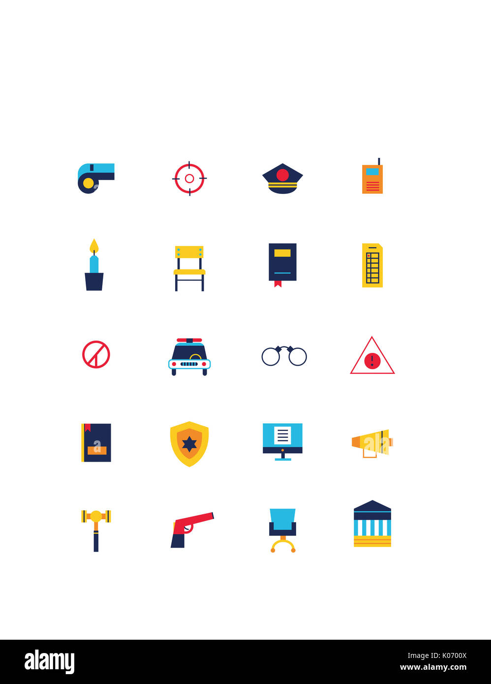 Set of various icons related to public order Stock Photo - Alamy