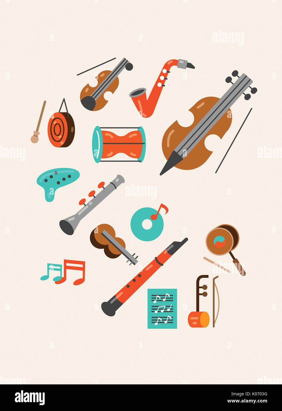 Various icons of musical instruments Stock Photo - Alamy
