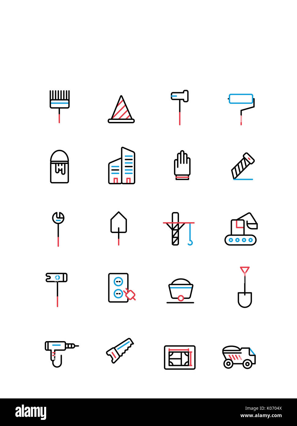Set of various line icons related to construction Stock Photo - Alamy