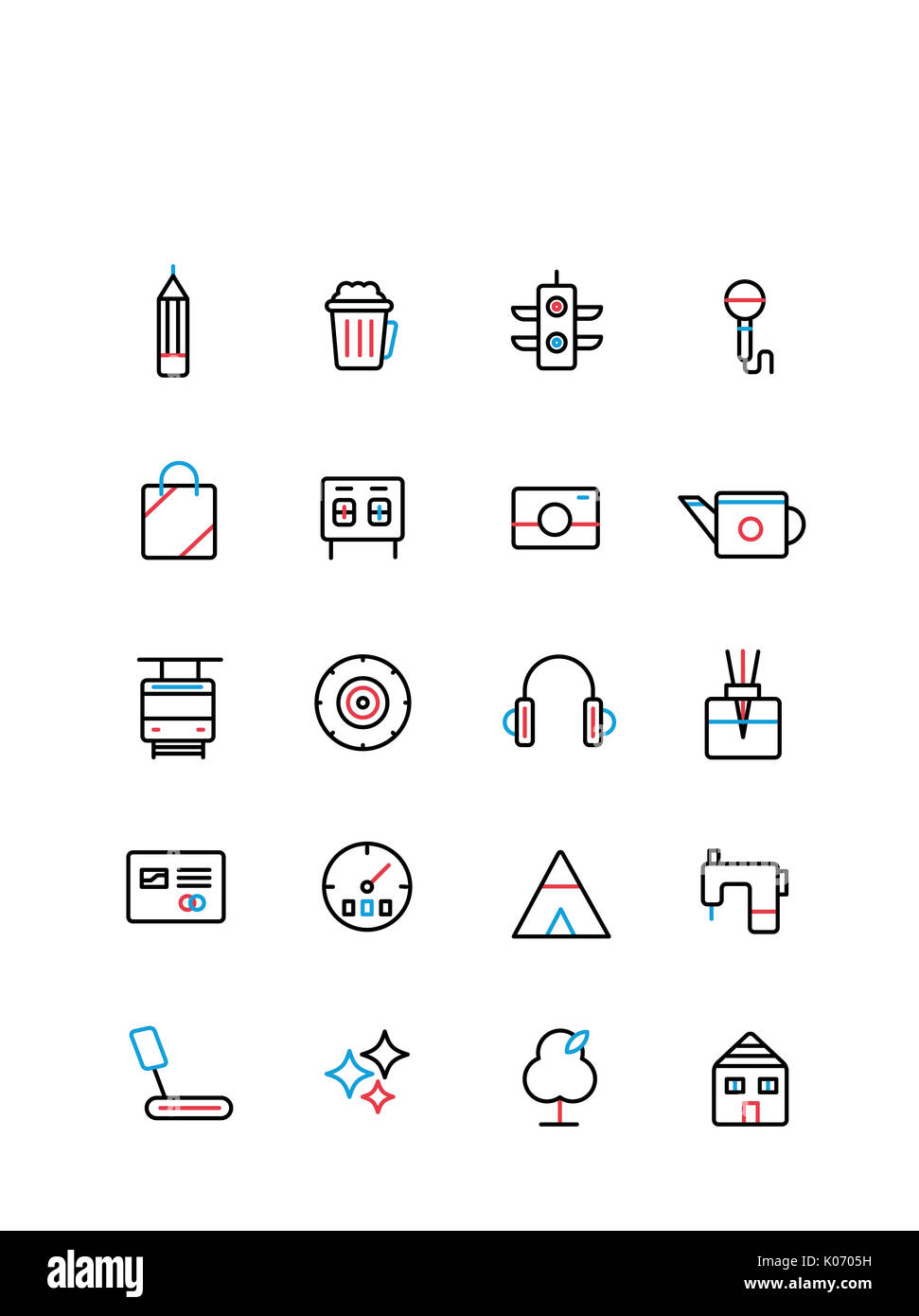 Set of various line icons Stock Photo - Alamy