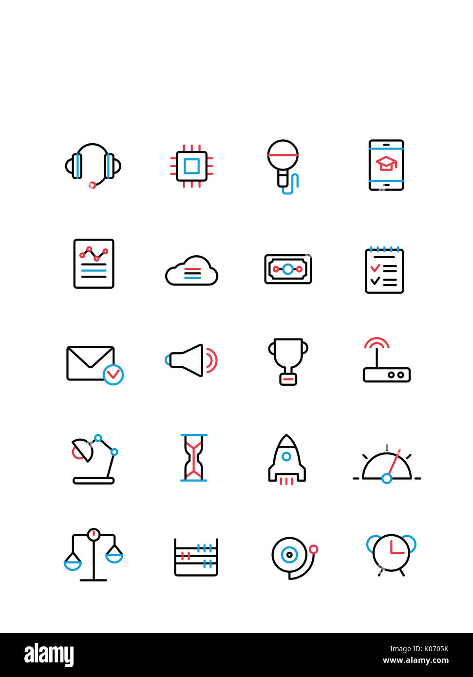 Set of various line icons Stock Photo - Alamy