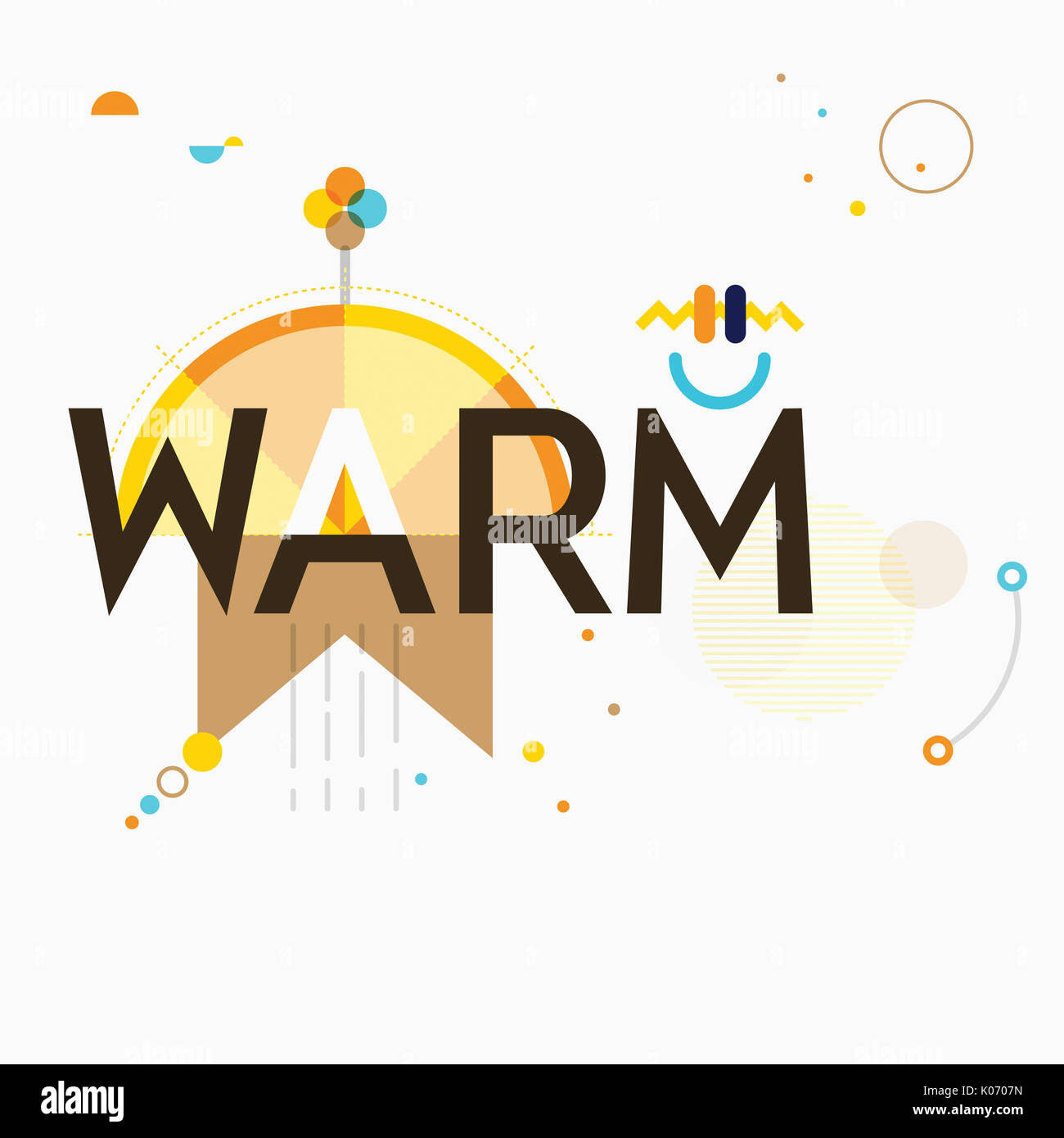 Typographic English letters for WARM Stock Photo - Alamy