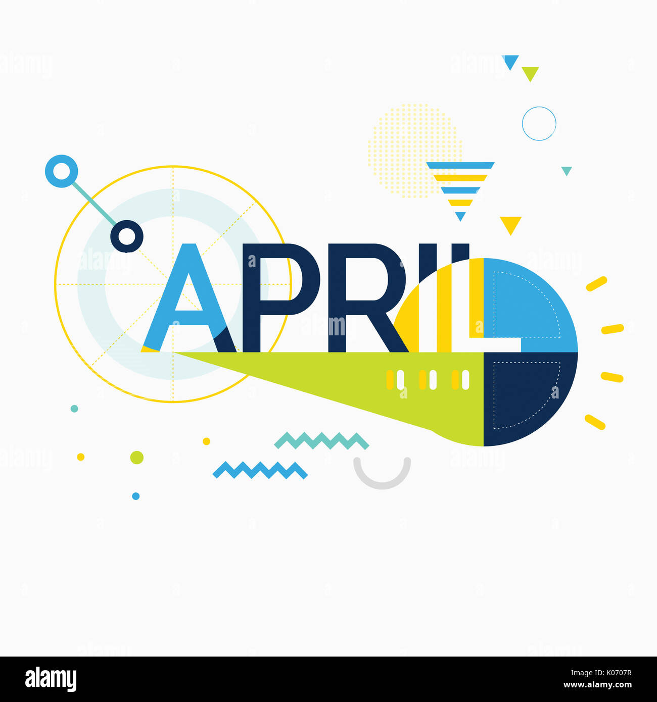 Typographic English letters for APRIL Stock Photo - Alamy