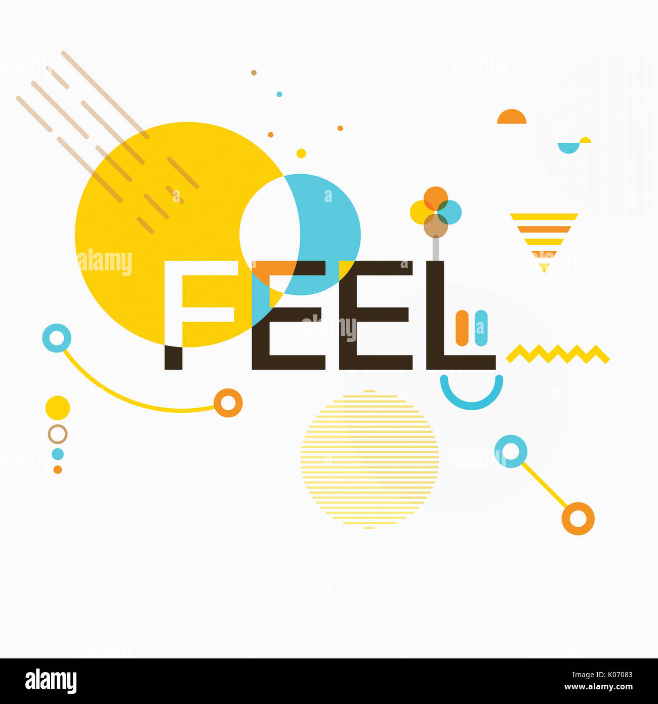 Typographic English letters for FEEL Stock Photo - Alamy