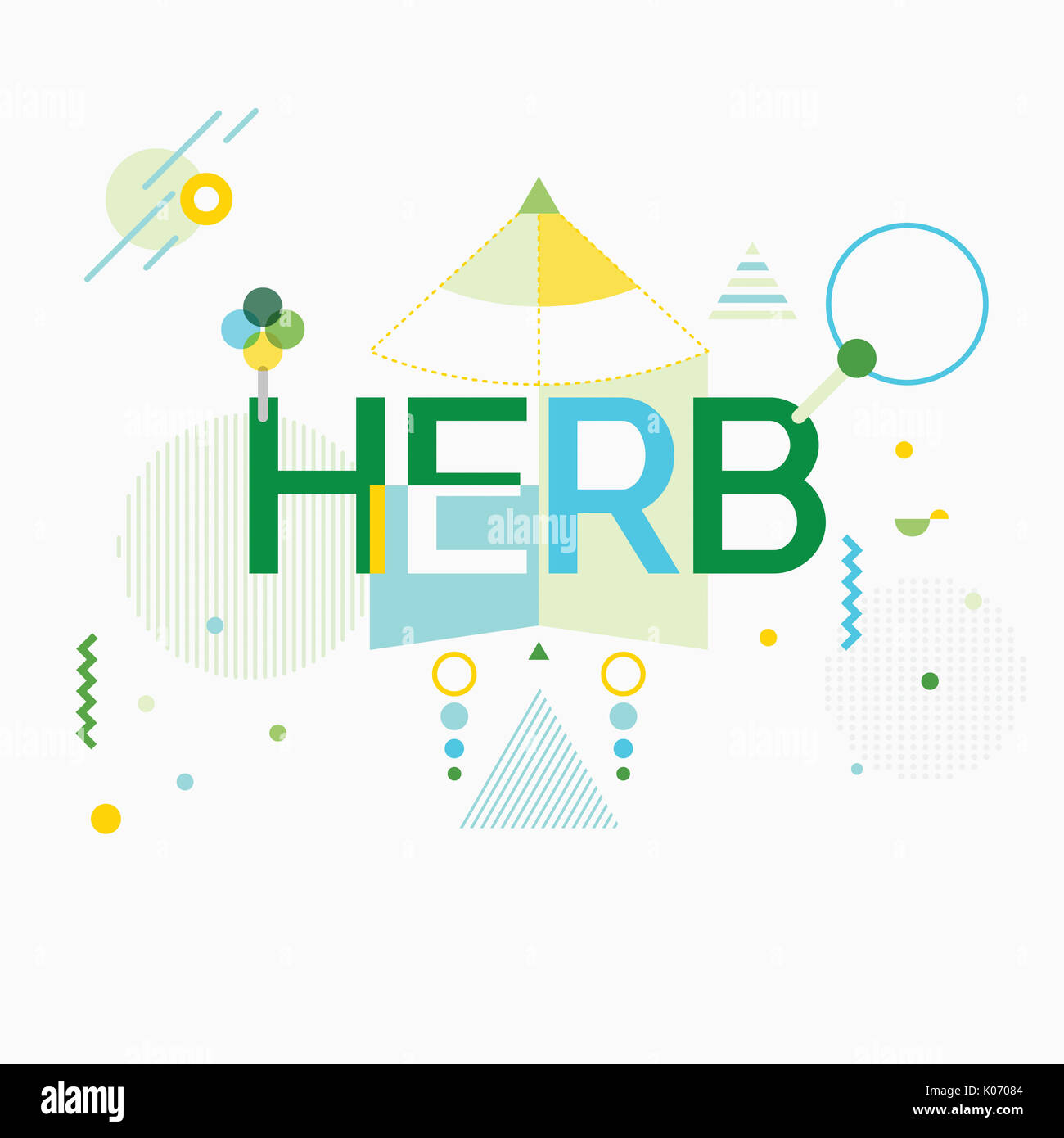 Typographic English letters for herb Stock Photo - Alamy