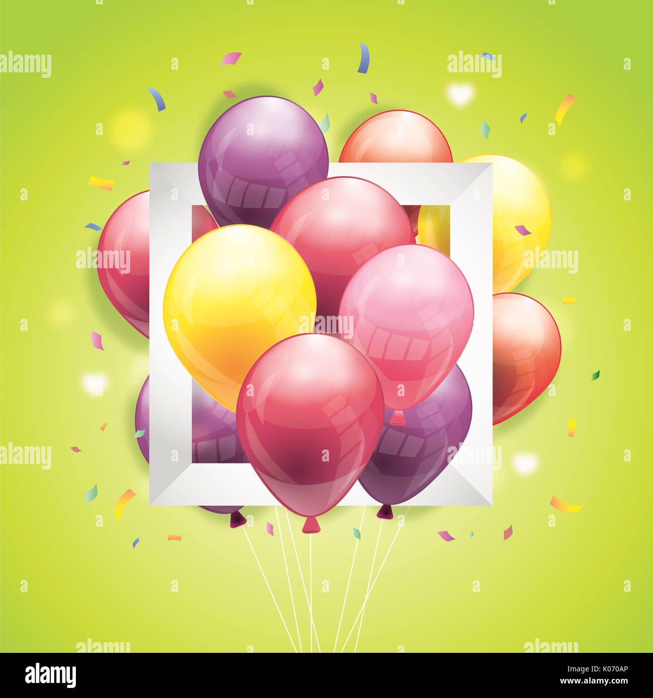 Frame with balloons Stock Photo - Alamy