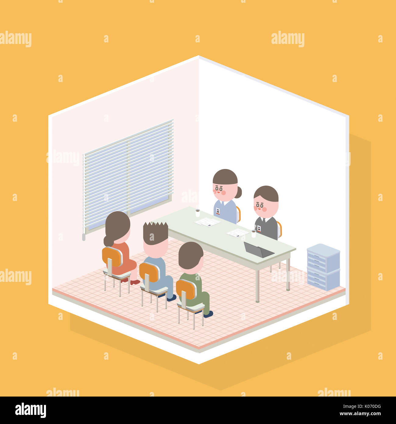 Illustration of job interview Stock Photo - Alamy