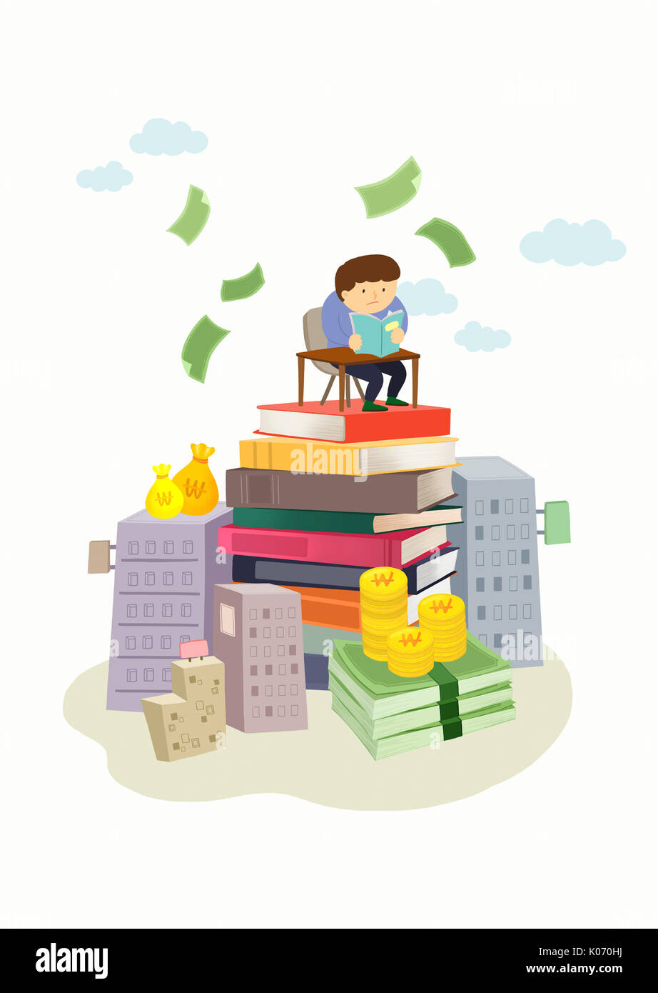 Illustration representing reckless spending in education Stock Photo ...