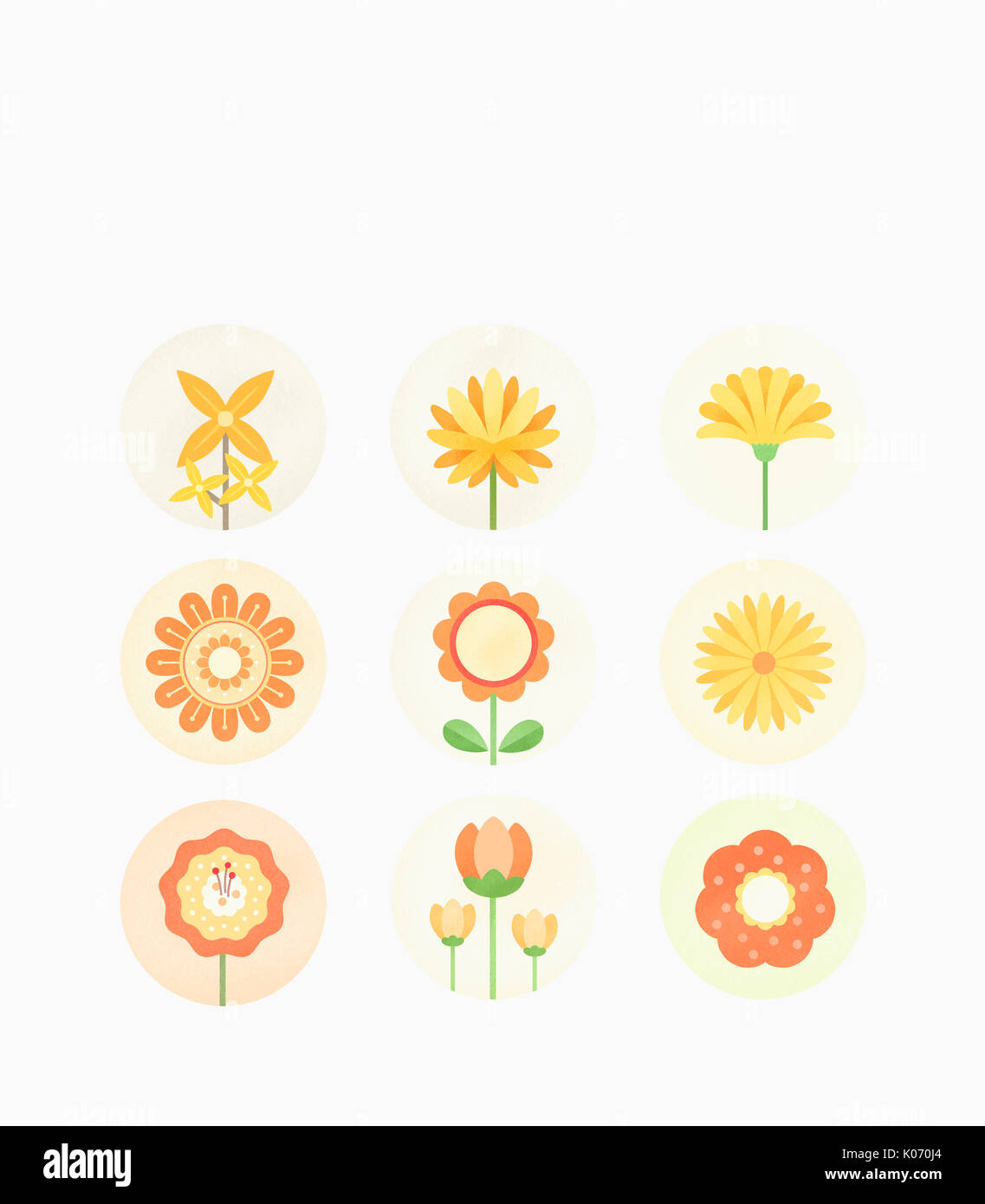 Icon set of various flowers Stock Photo - Alamy