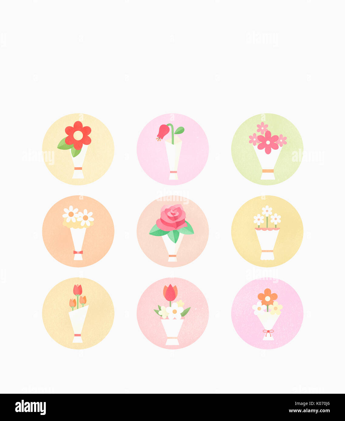 Icon set of various flowers Stock Photo - Alamy