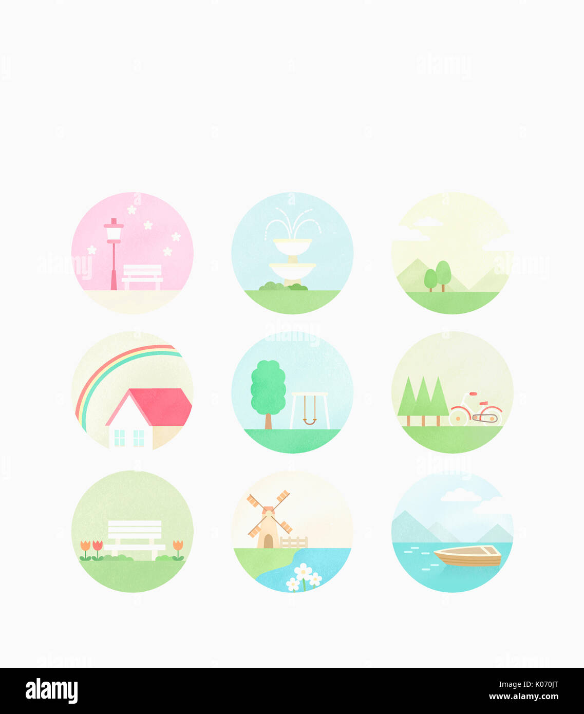 Park bench icons set hi-res stock photography and images - Alamy
