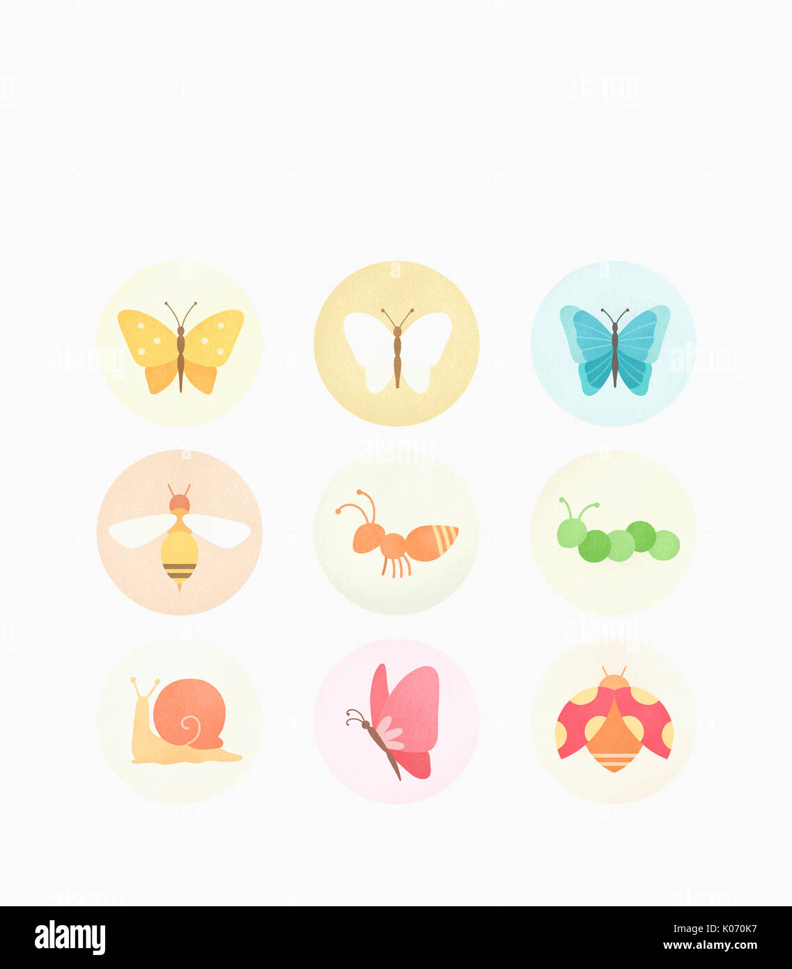 Set of various icons of insects Stock Photo - Alamy