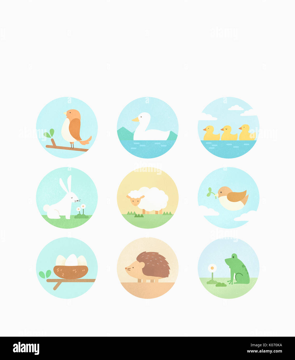 Set of various icons pf animals Stock Photo - Alamy