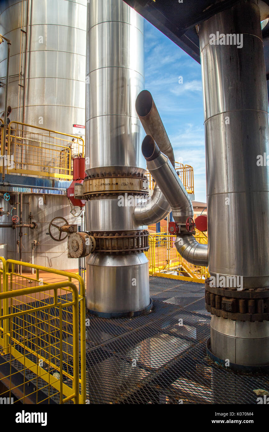 pipe line production factory sugar Stock Photo - Alamy