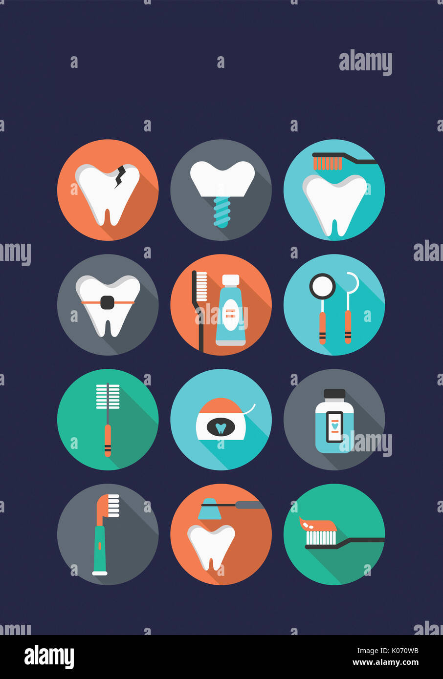 Dental icons set circle hi-res stock photography and images - Alamy