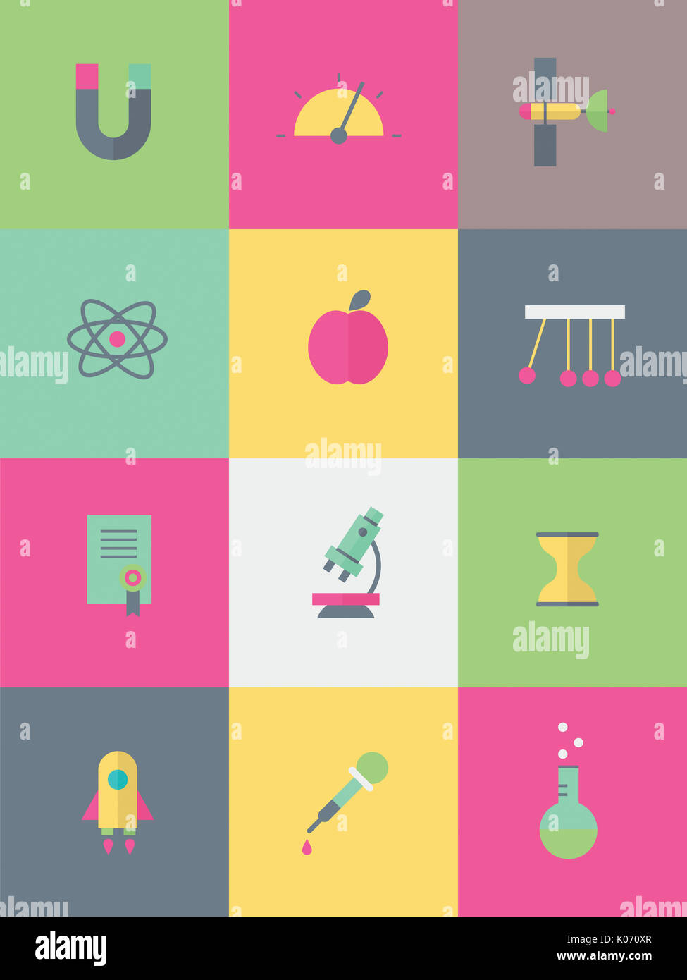 Set of various icons related to science education Stock Photo - Alamy