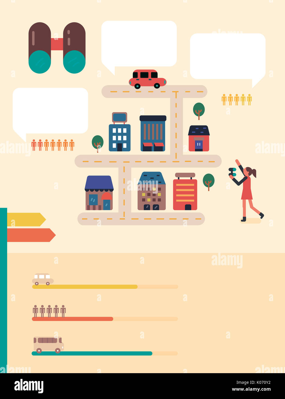 Infographic illustration of street and buildings Stock Photo - Alamy