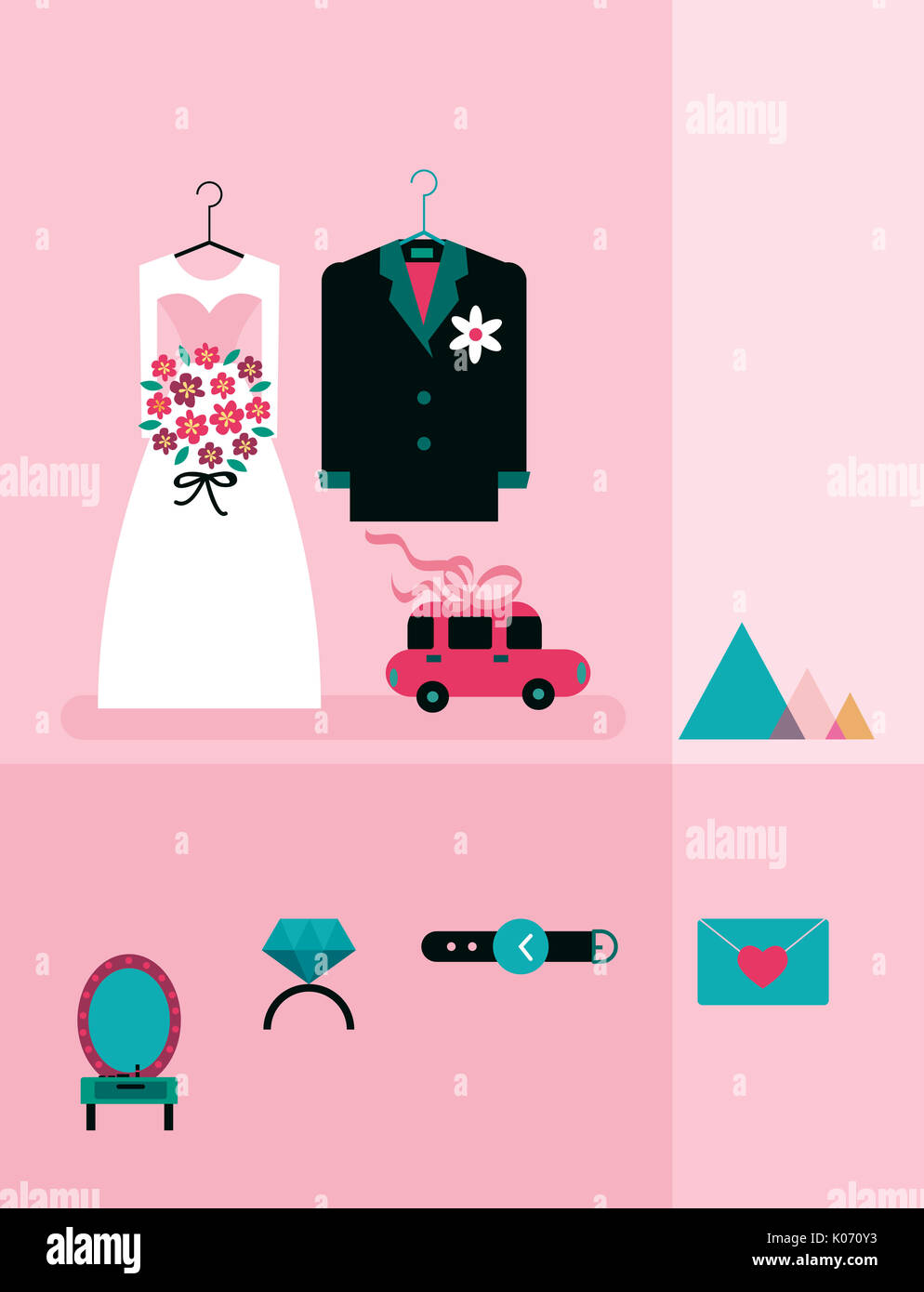 Infographic illustration related to wedding Stock Photo - Alamy