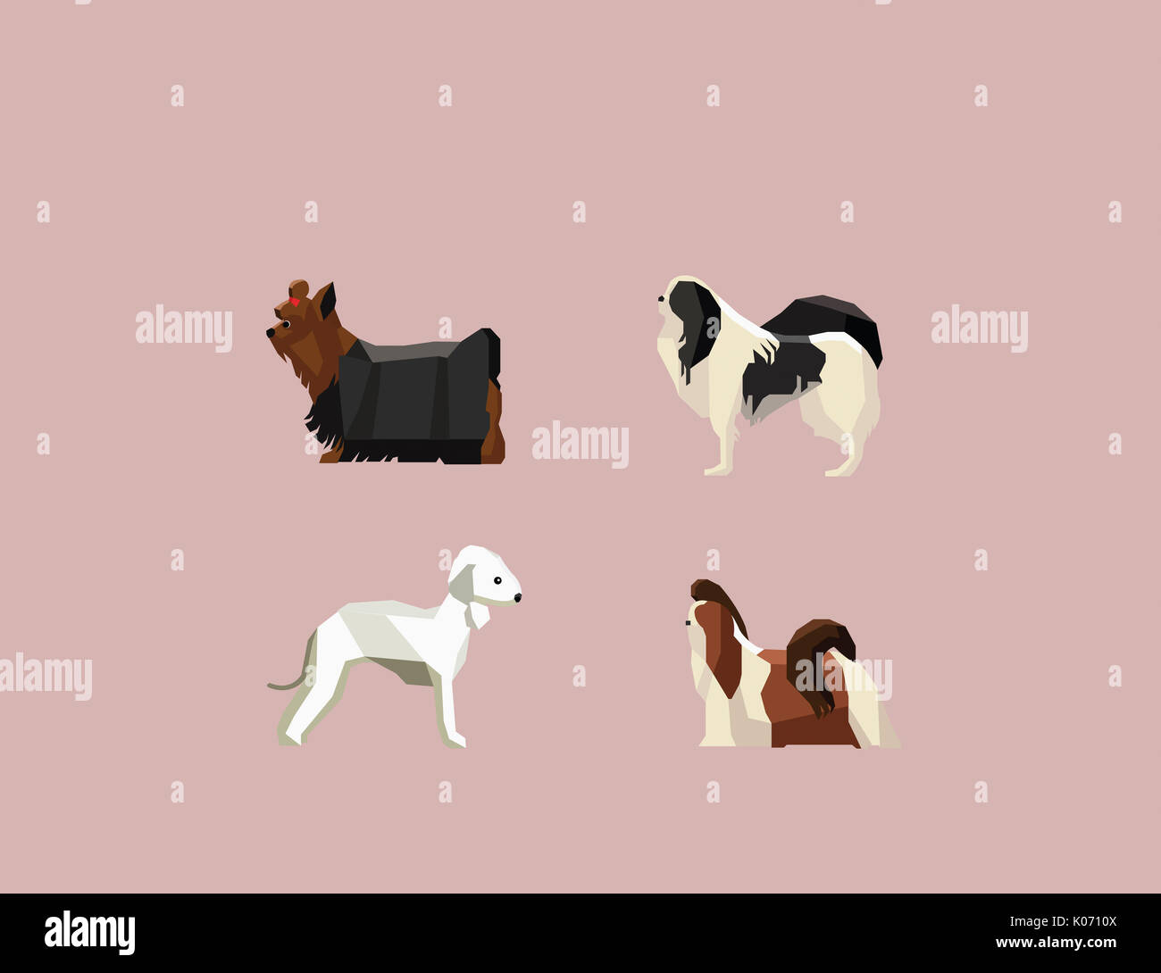 Various four dogs in illustration Stock Photo - Alamy
