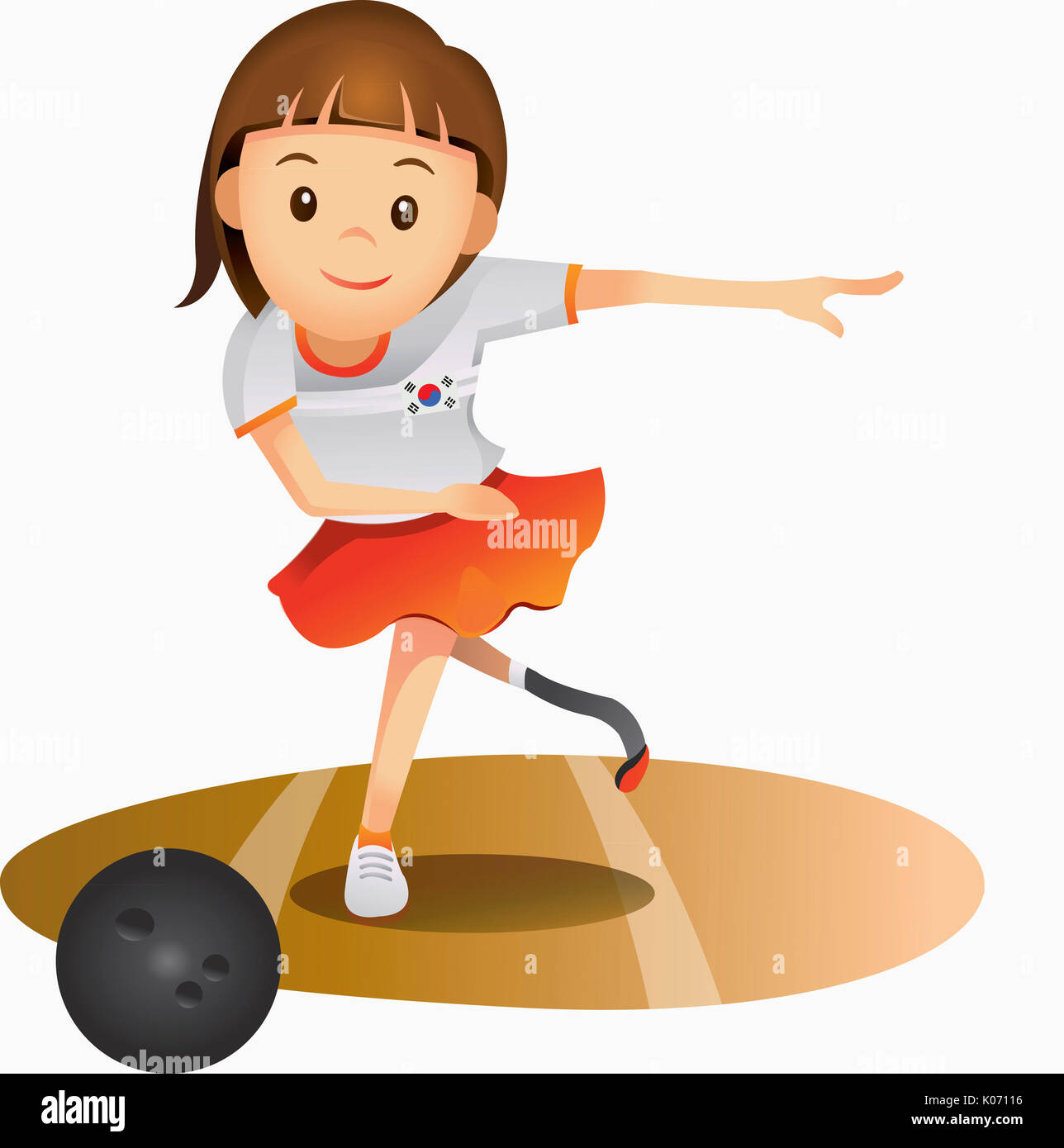 Smiling confident female bowler Stock Photo - Alamy