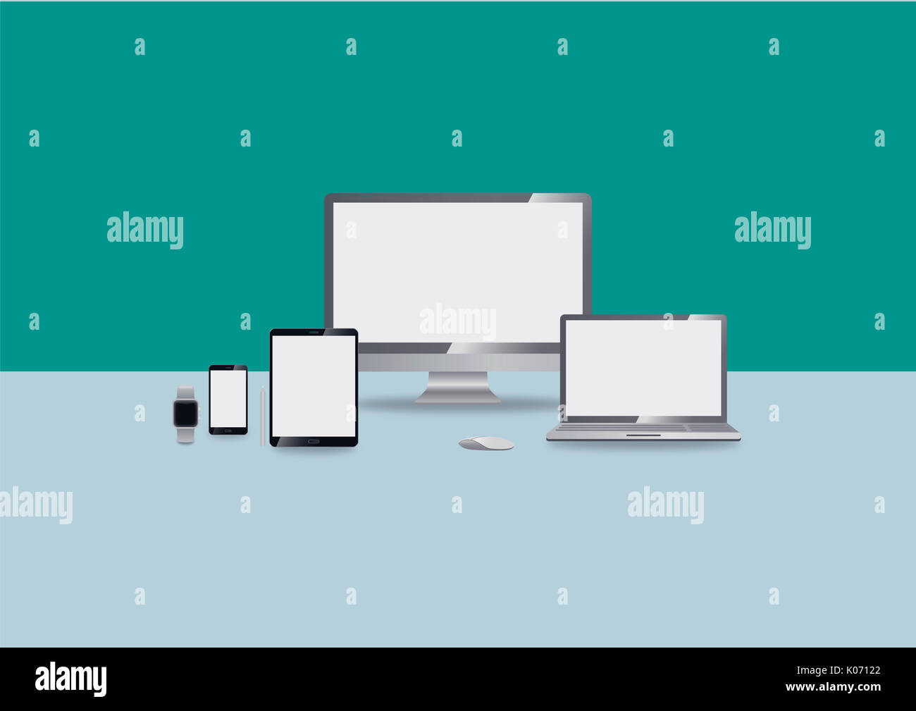 Illustration of various digital machinery Stock Photo - Alamy