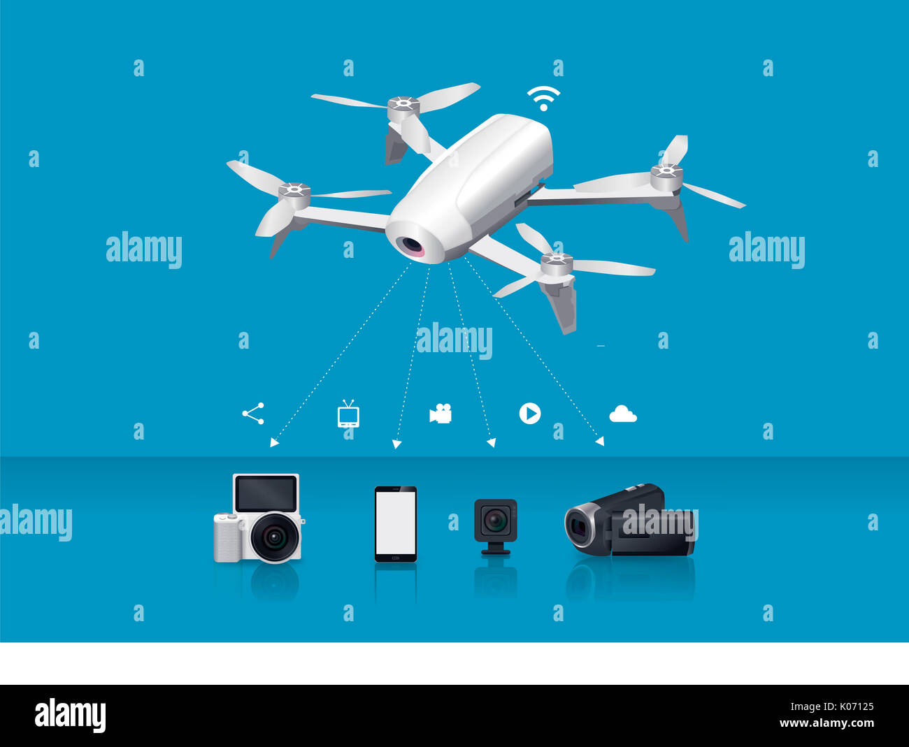 Illustration of various digital machinery Stock Photo - Alamy