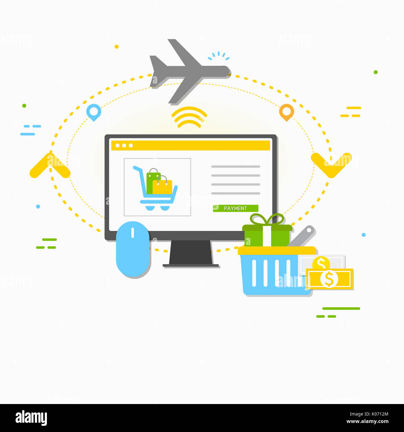 Illustration representing overseas direct purchase Stock Photo - Alamy