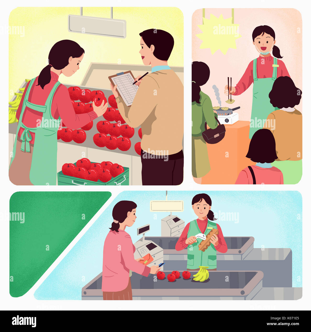 Lifestyle of part-time worker at supermarket Stock Photo - Alamy