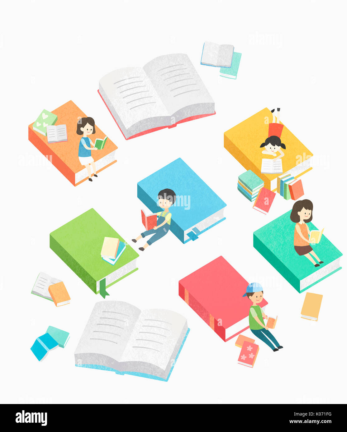 Boy reading books on Cut Out Stock Images & Pictures - Alamy